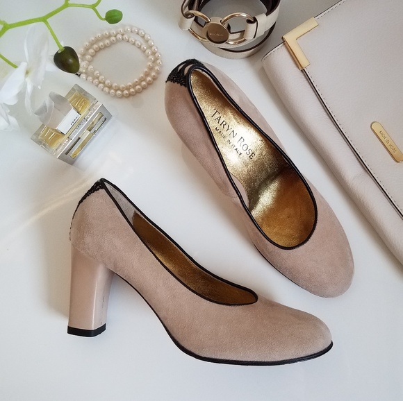 Taryn Rose | Shoes | Taryn Rose Suede Leather Pump Nude | Poshmark